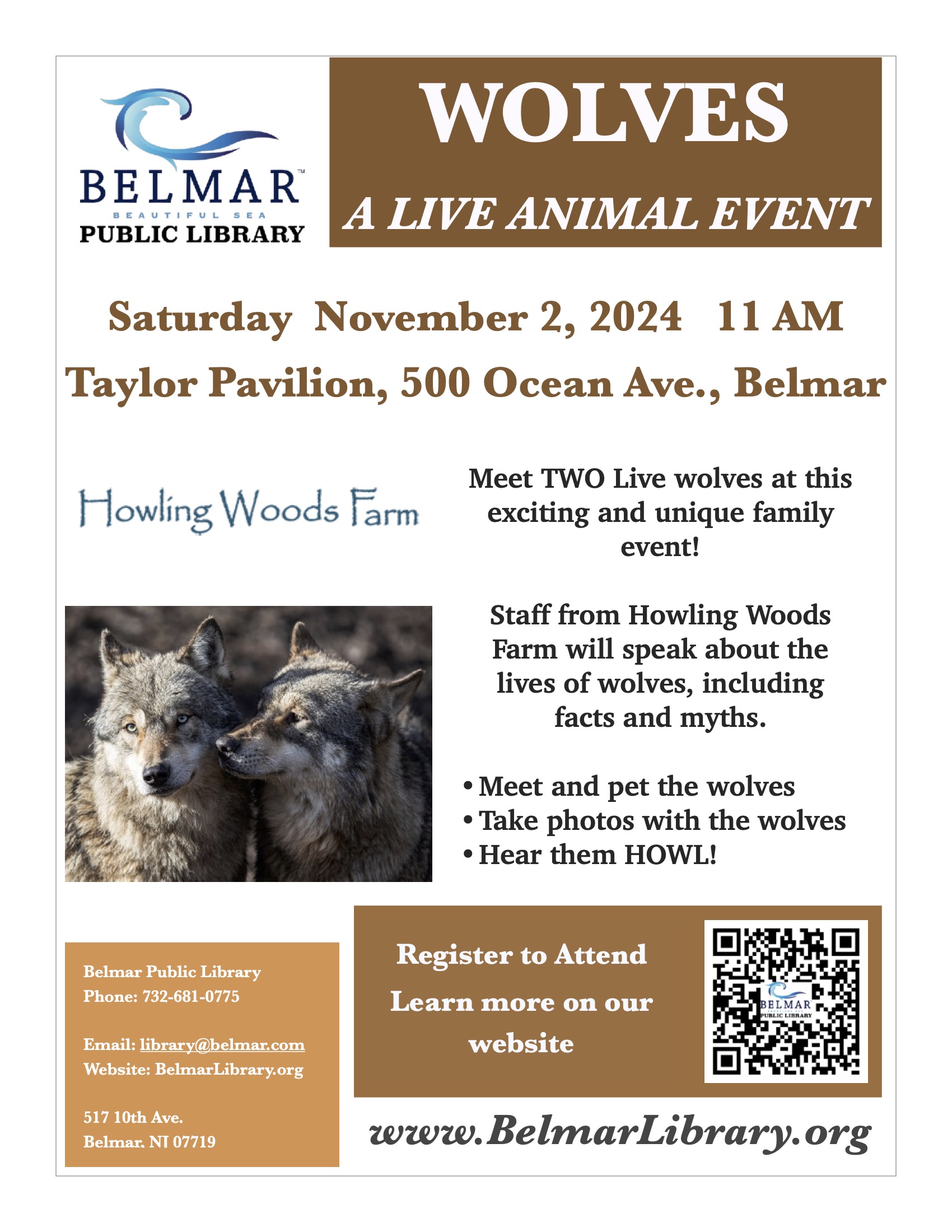 WOLVES – A Live Animal Event – Belmar Public Library